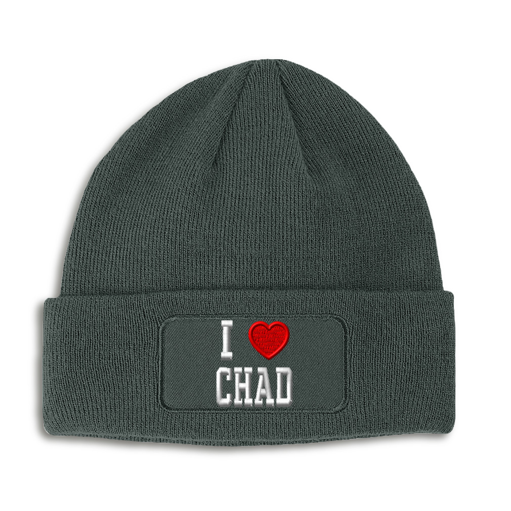 Patch Beanie for Men & Women I Love Chad Winter Hats Acrylic Skull Cap ...